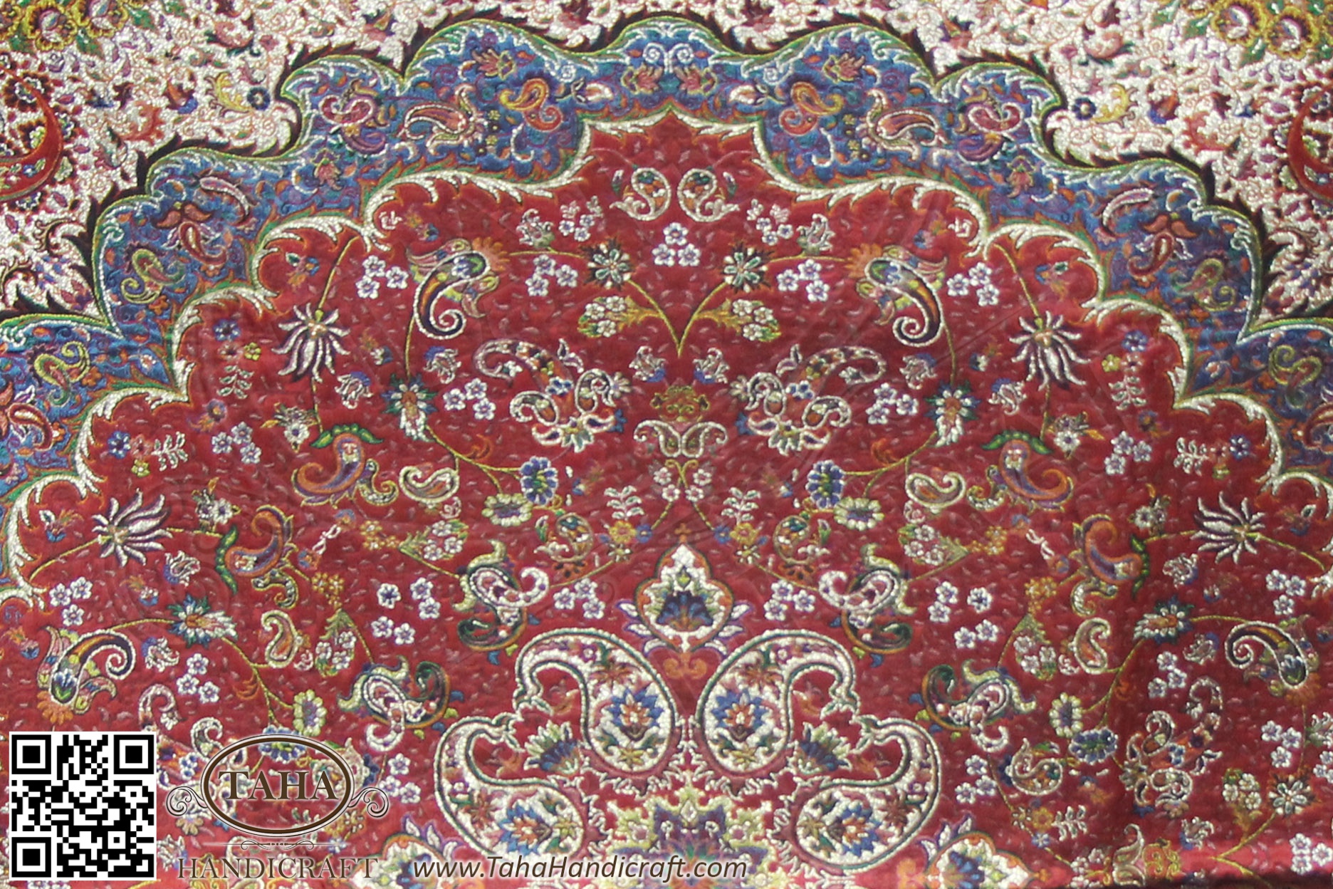 Termeh - Rezaei Mitra design - Crimson 100 cm | Taha Handicraft Shop